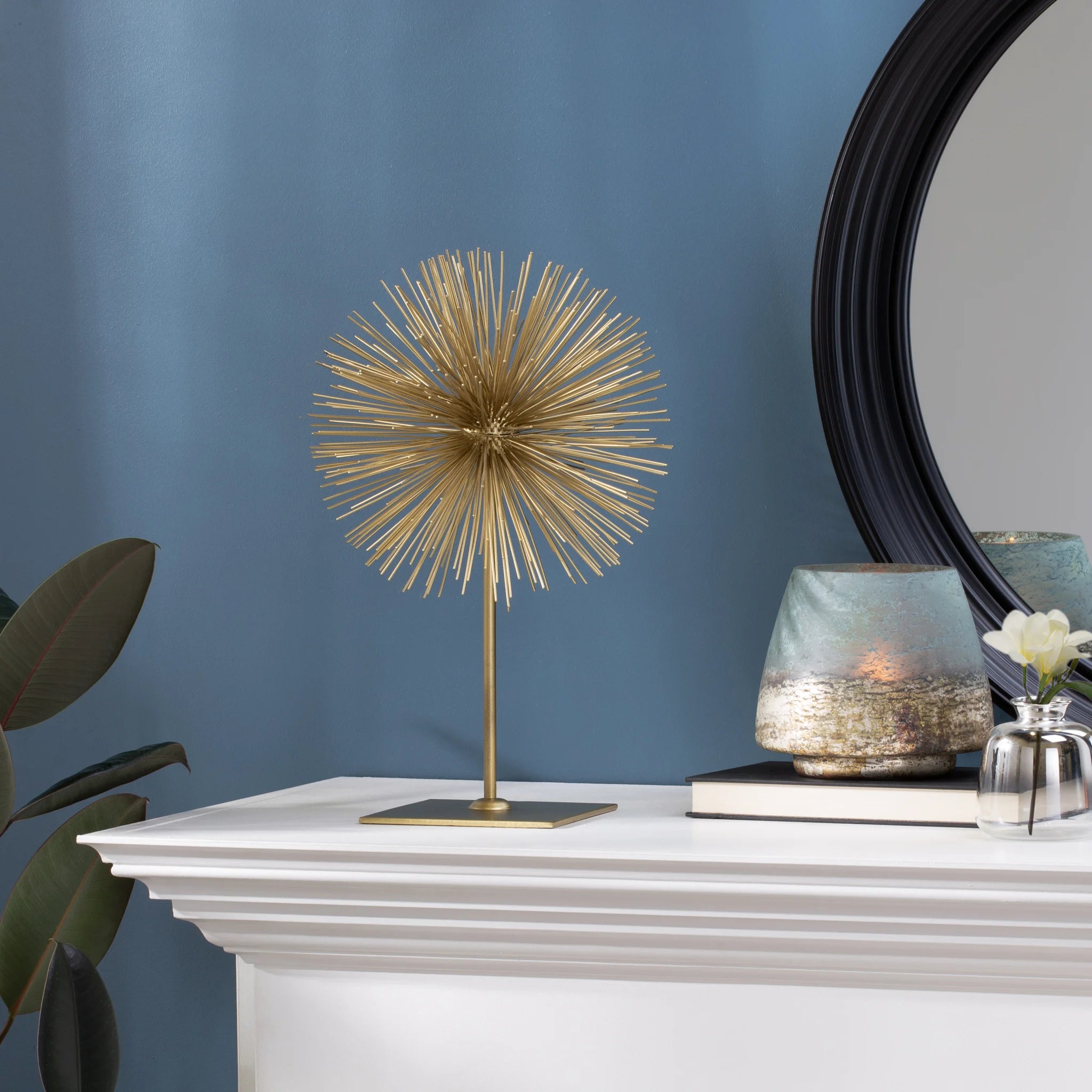 Spike Sphere Sculpture on Stand - Gold – Modern Cottage Co.